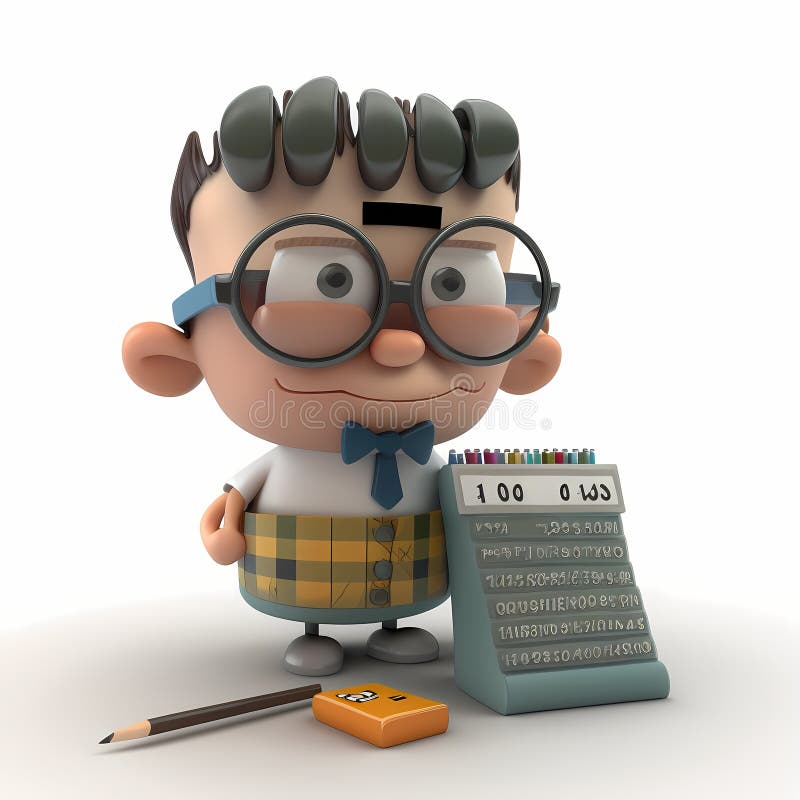 Tiny Accountant Illustration. Generative AI Stock Illustration ...