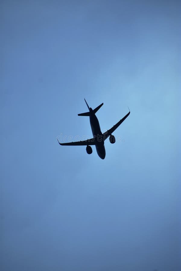 Air Plane in Dramatic Blue Sky - Travel Image Stock Image - Image of ...