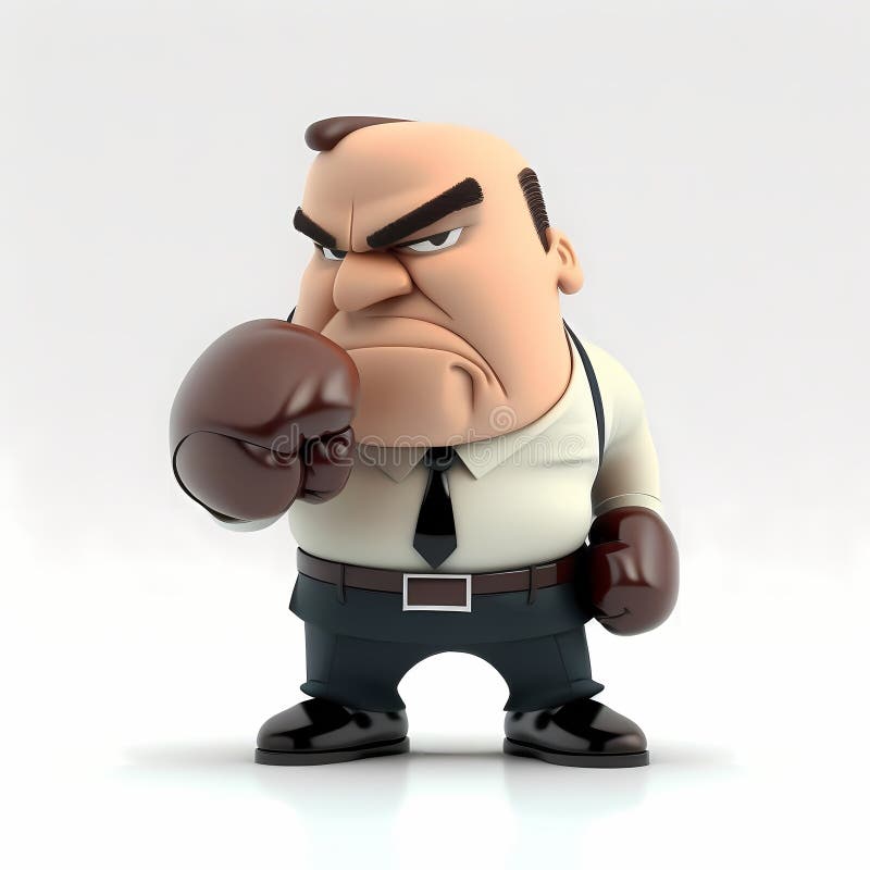 Tiny Angry Businessman Character. Generative AI Stock Illustration ...