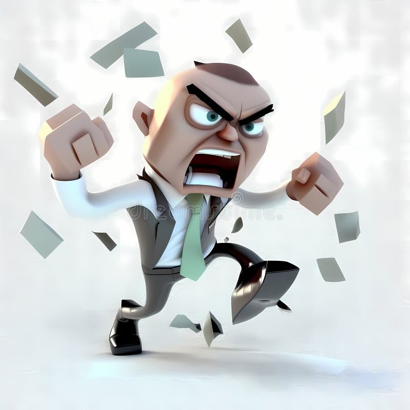 Tiny Angry Businessman Throw Money. Generative AI Stock Photo - Image ...