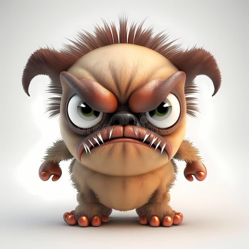 Tiny Angry Monster Dog. Generative AI Stock Illustration - Illustration ...