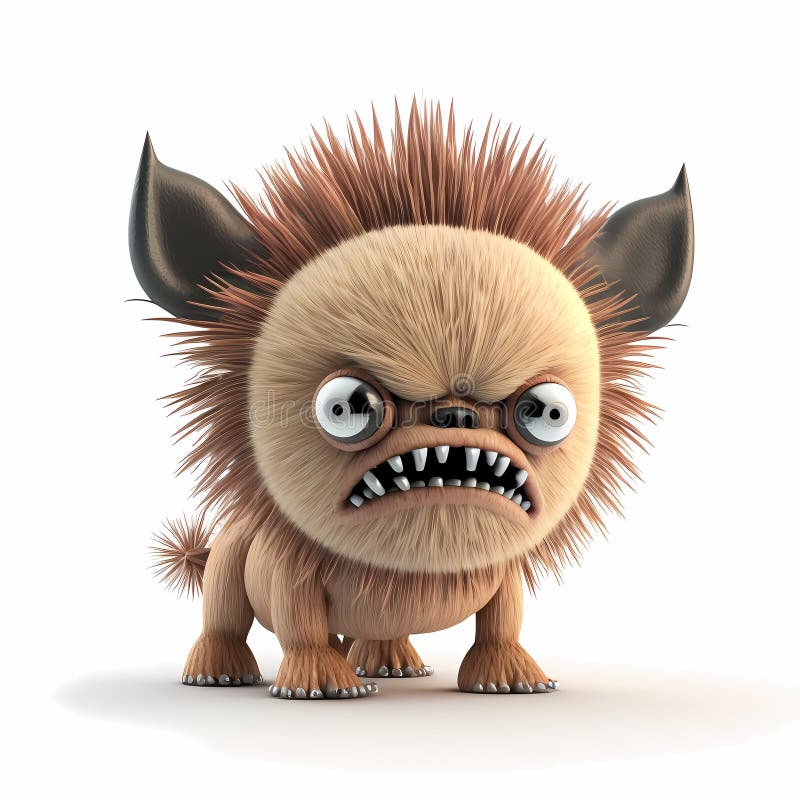 Tiny Angry Monster Dog. Generative AI Stock Illustration - Illustration ...