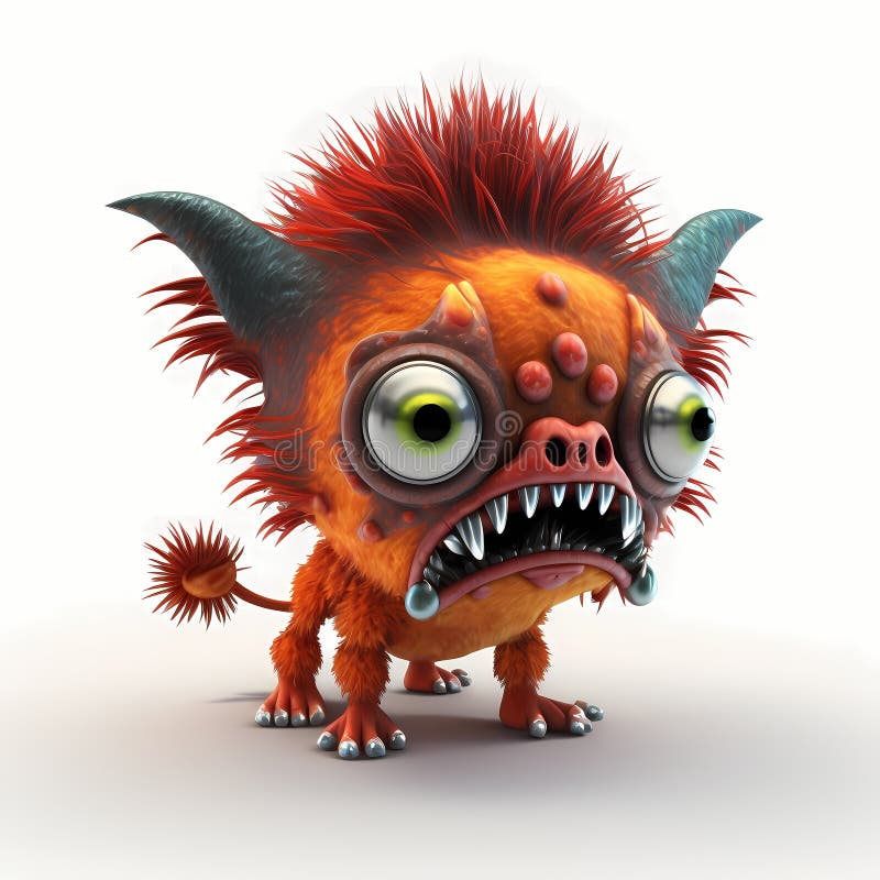 Tiny Angry Monster Dog. Generative AI Stock Illustration - Illustration ...