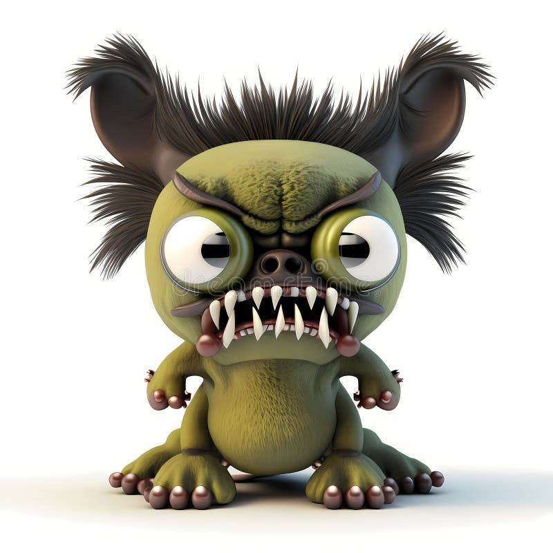 Tiny Angry Monster Dog. Generative AI Stock Illustration - Illustration ...