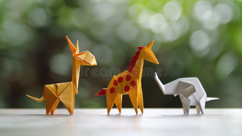 Tiny Animals Origami Cute Illustration. Stock Illustration ...