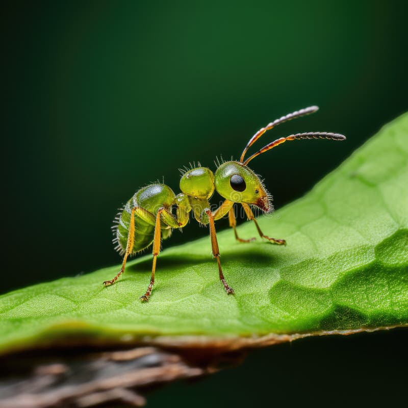 A Tiny Ant Carries a Large Green Leaf on Its Back, Showcasing Its ...