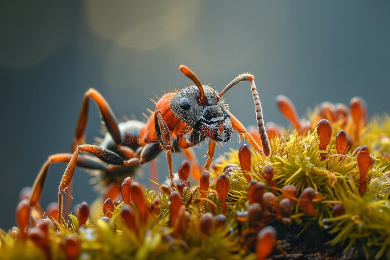 Tiny Ant Forest Insect Moss. Generate Ai Stock Photo - Image of ...