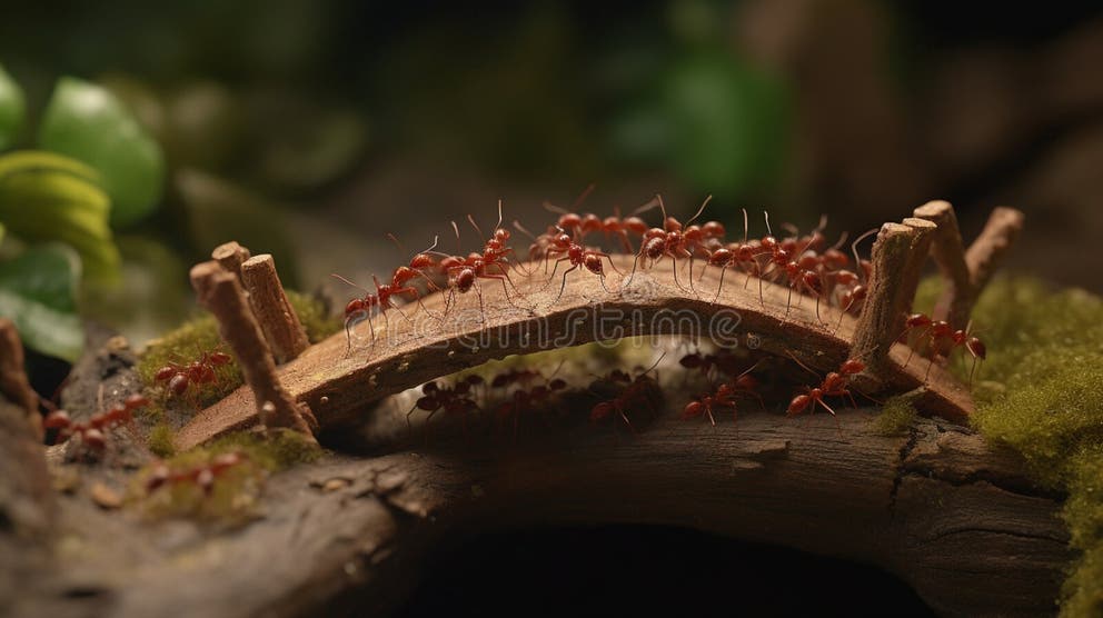 Tiny Ants Build a Bridge with Precision, Teamwork Triumphs Stock ...