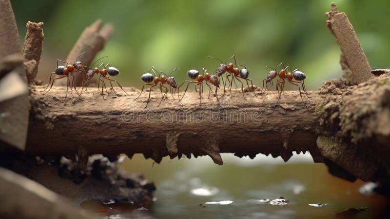 Tiny Ants Build a Bridge with Precision, Teamwork Triumphs Stock ...