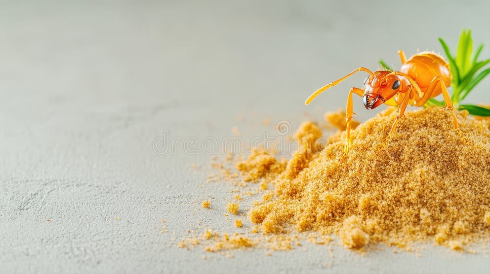 Tiny Ants Scurrying on Ground Surface Demonstrating Their Hard Work and ...