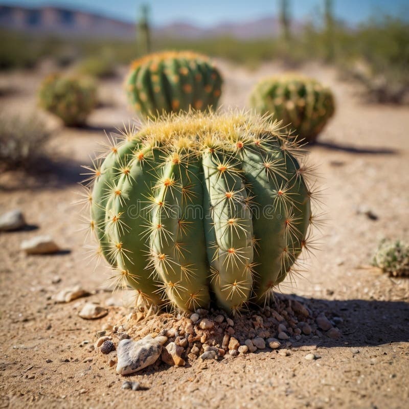 Tiny Arizona Dry Cactus Succulent Cacti Stock Illustration ...