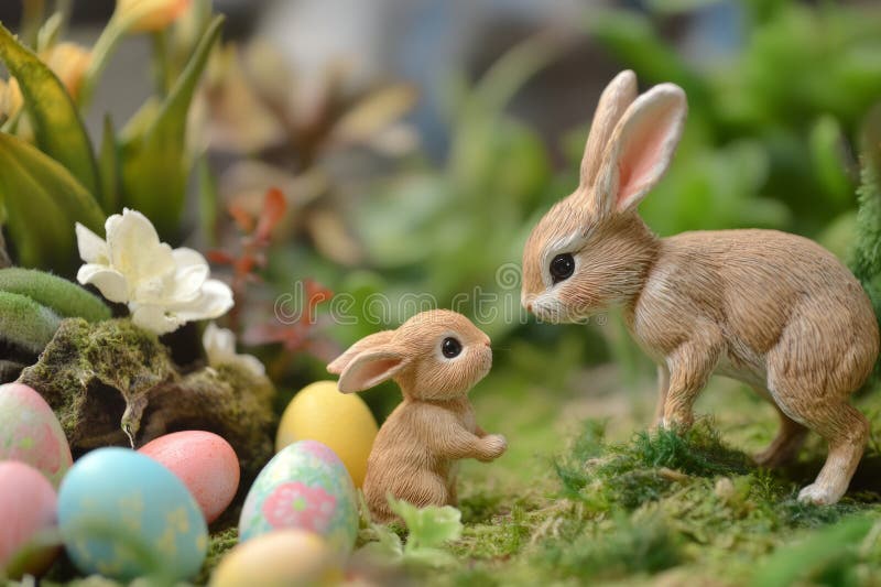 Tiny Baby Easter Bunny Taking Its First Hop Encouraged Larger Explore Stock Photos - Free ...