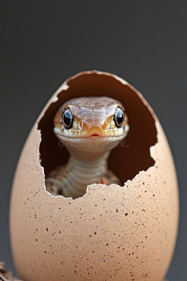 Snake in an eggshell stock photo. Image of lizards, venom - 73040142