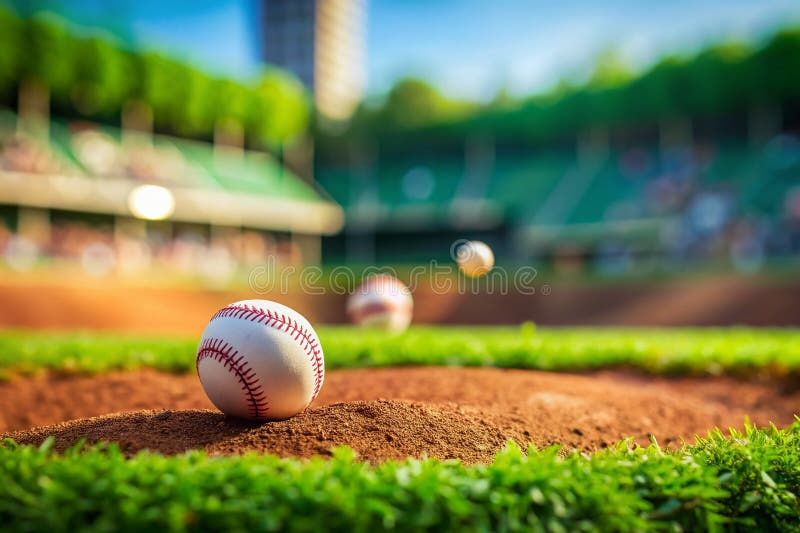 Tiny Baseball Nestled in a Miniature Dirt Mound a TiltShift Photography ...