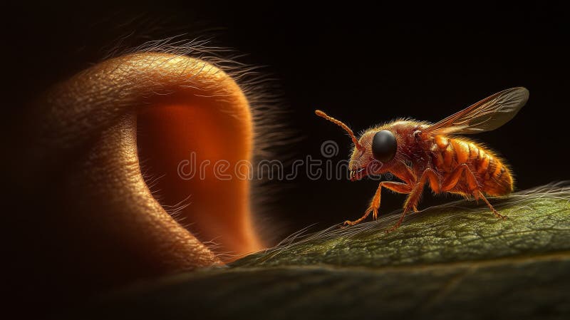 Close Encounter between a Bee and a Human Nose Captured in Intricate ...