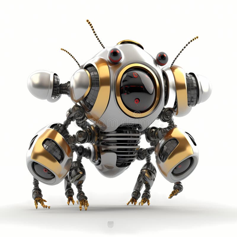 Tiny Bee Robot. Generative AI Stock Illustration - Illustration of ...