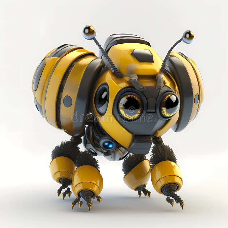 Tiny Bee Robot. Generative AI Stock Illustration - Illustration of claw ...