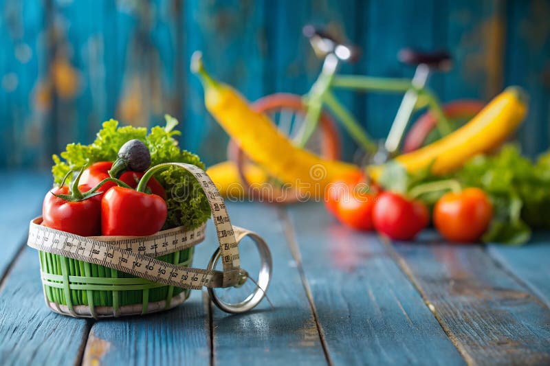 Tiny Bicycle Model Adorned with Fresh Produce a Miniature Garden Scene ...