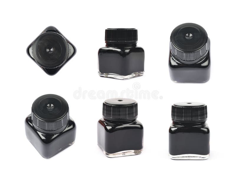 Tiny Bottle Filled with Black Ink Stock Image - Image of equipment ...