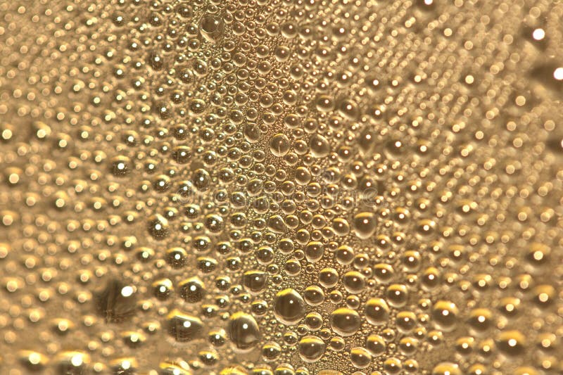 Tiny Bubbles on a Colour Background Condensation Gold Steam Water Stock ...