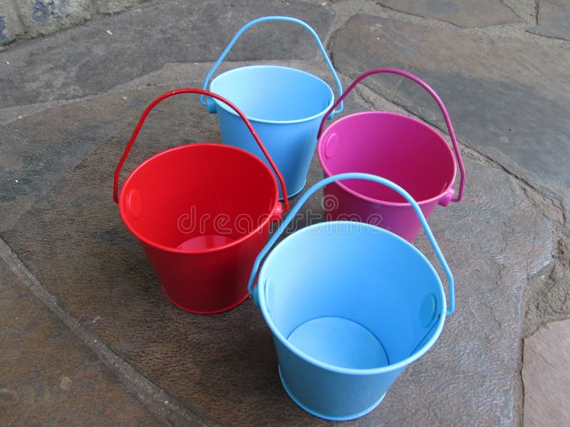 Tiny Buckets. stock photo. Image of mini, miniature, buckets - 85559878