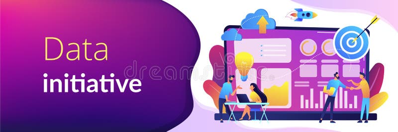 Data Initiative Concept Banner Header. Stock Vector - Illustration of ...