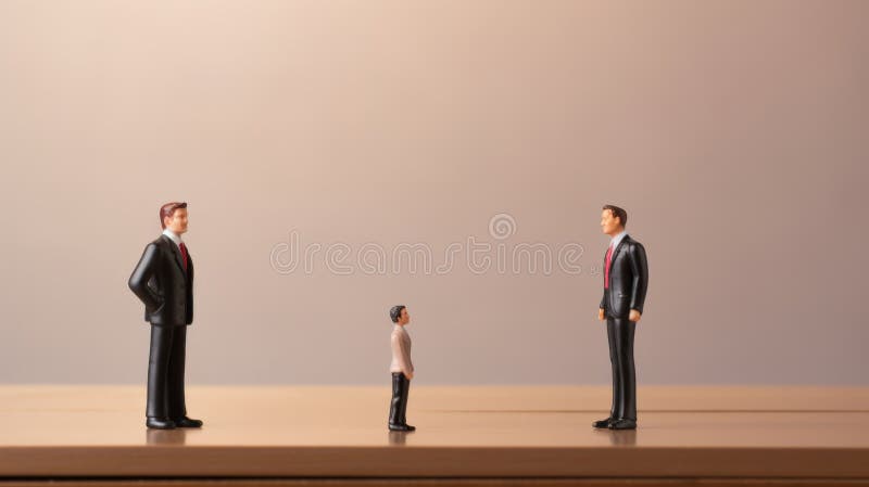 Miniature Business Men Stand in Front of Neutral Background Stock ...