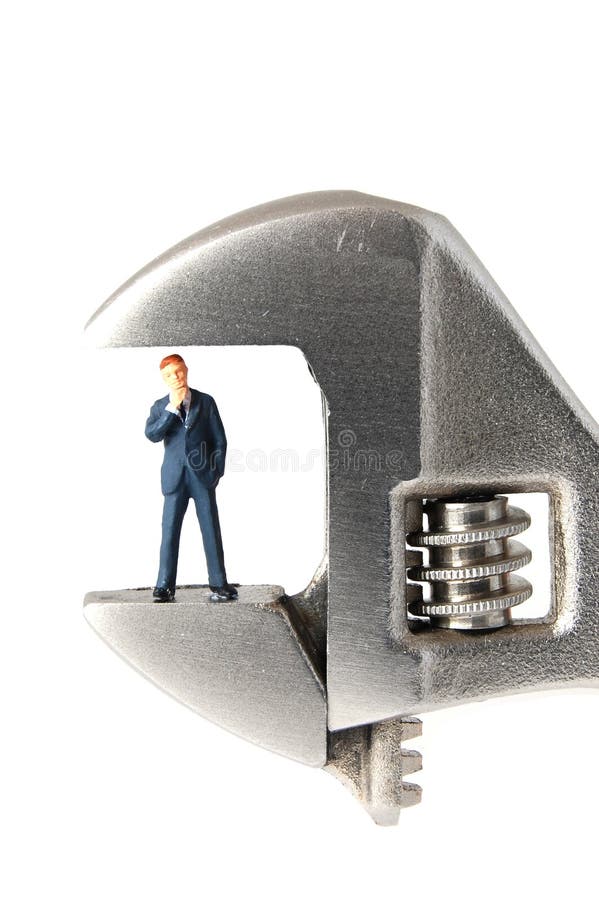 Tiny Business Man in Stress Stock Photo - Image of white, conceptual ...