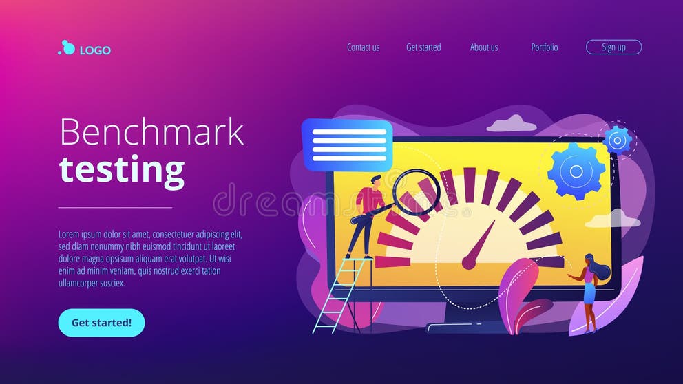 Benchmark Testing Concept Landing Page. Stock Vector - Illustration of ...