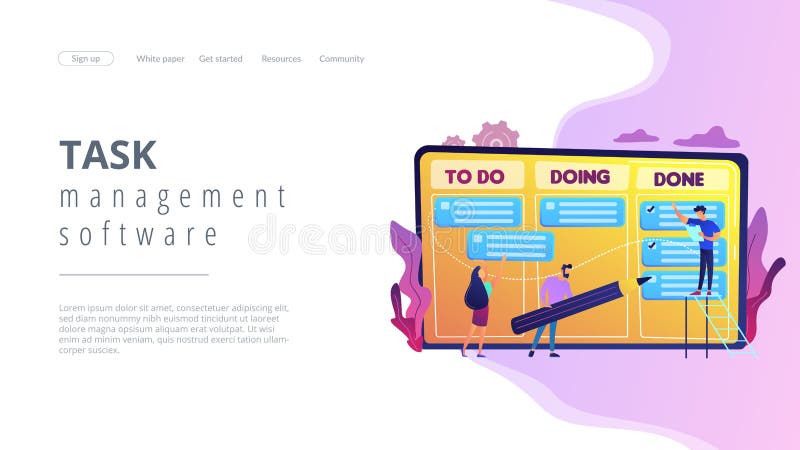 Task Management Concept Landing Page. Stock Vector - Illustration of ...