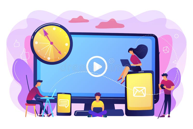 Screen Addiction Concept Vector Illustration. Stock Vector ...