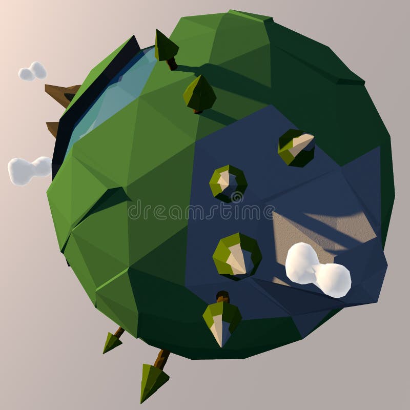 Tiny Cartoon Planet Earth Illustration Stock Illustration ...
