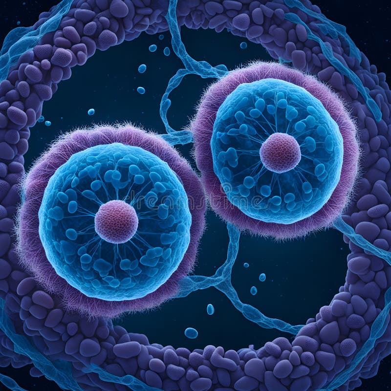 Tiny Cells during Cell Division, Ai-generatet Stock Illustration ...