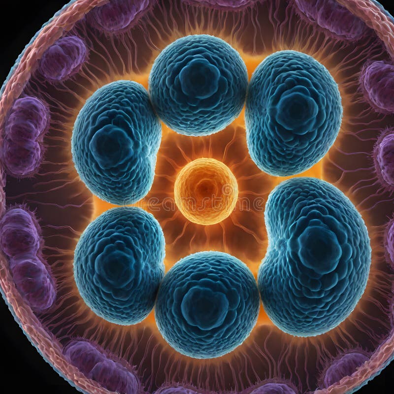 Tiny Cells during Cell Division, Ai-generatet Stock Illustration ...