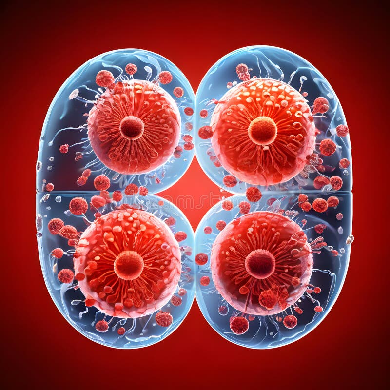 Tiny Cells during Cell Division, Ai-generatet Stock Illustration ...
