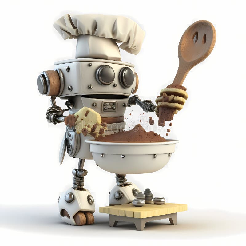 Tiny Chef Robot. Generative AI Stock Illustration - Illustration of ...