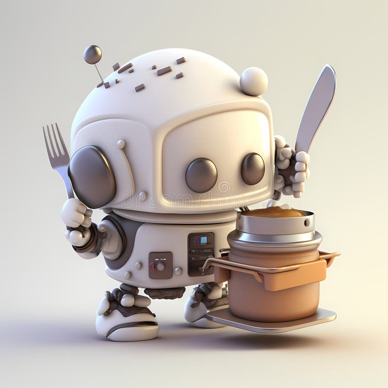 Tiny Chef Robot. Generative AI Stock Illustration - Illustration of claw, robotic: 272611158