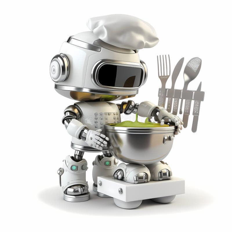 Tiny Chef Robot. Generative AI Stock Illustration - Illustration of ...