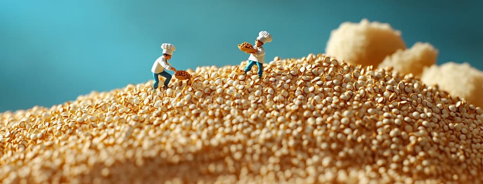 Tiny Chefs Cook Balanced Meal on Giant Quinoa for Protein Stock ...