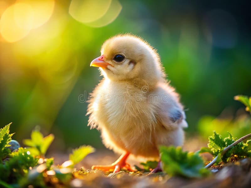 Tiny Chick Exploring a CloseUp Look at a Curious Baby Chickens First ...