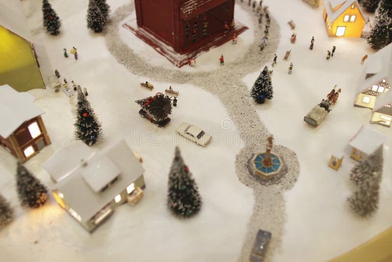 The tiny of christmas town stock photo. Image of police - 81985118