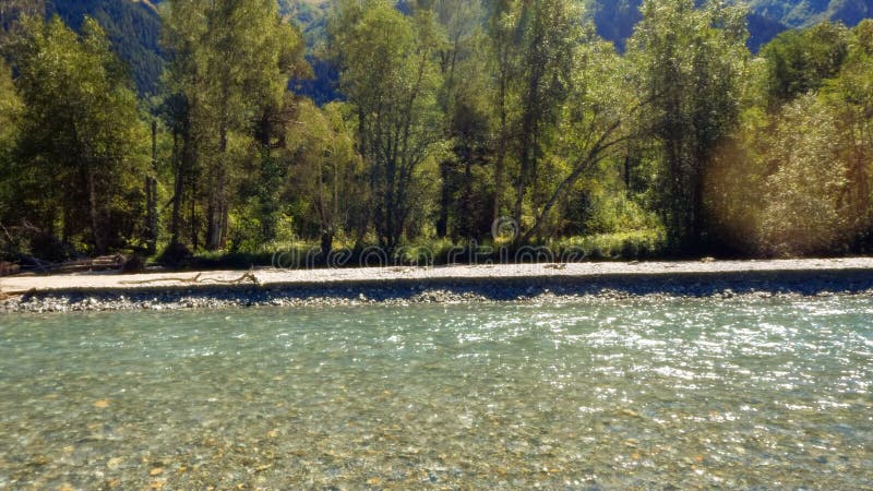 Tiny Clear Cold River with Boulder Rocks in Arkhyz Mountain Ridge ...