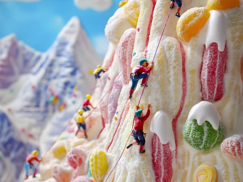 Tiny Climbers Conquer the Candy Alps by Finding Routes Up the Steep ...