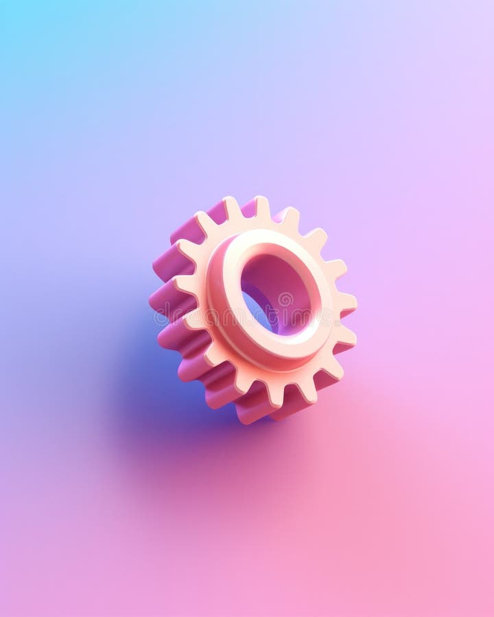 Tiny Cog Icon 3D Illustration. Generative AI. Stock Illustration ...