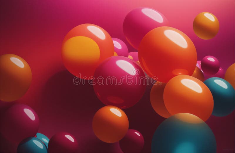 Tiny Colored Balls are Falling on the Liquid Stock Illustration ...