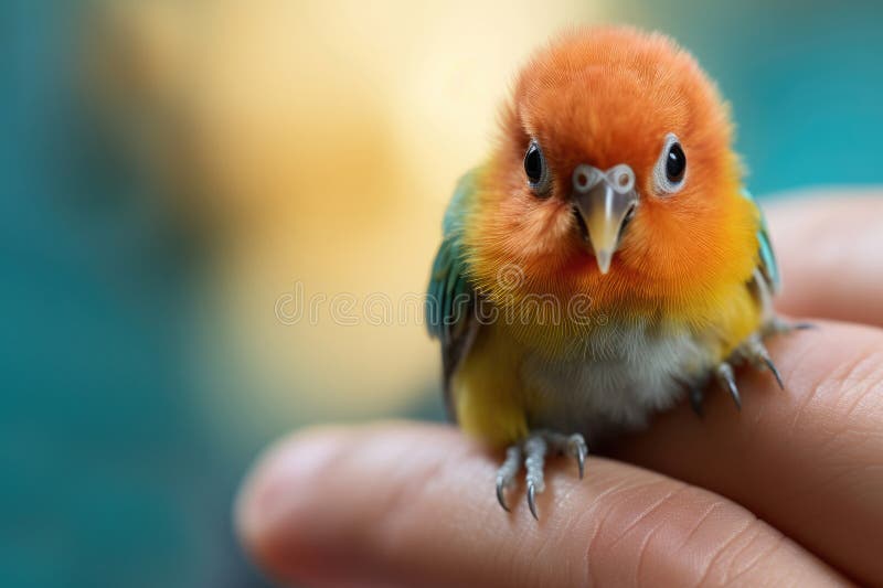 Tiny Colored Parrot on Hand Stock Photo - Image of famous, beautiful ...
