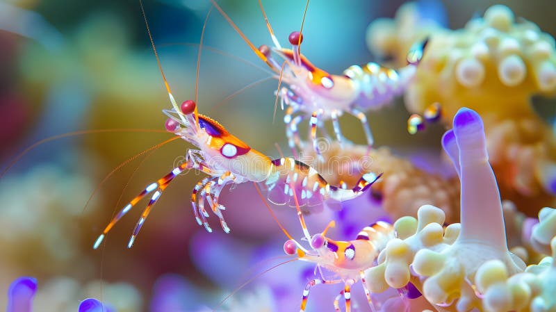 Tiny Colorful Shrimp Exploring Coral Formations Underwater Ai Image ...