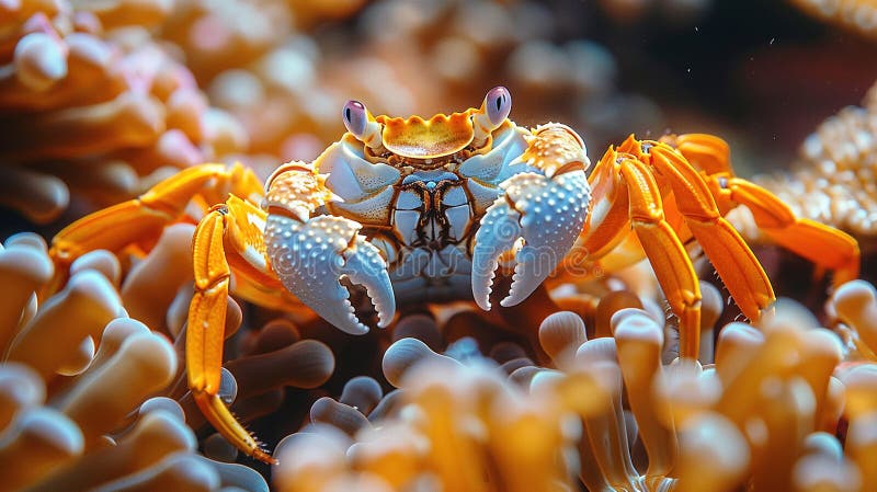 A Tiny Crab with a Colorful Shell Stock Illustration - Illustration of ...