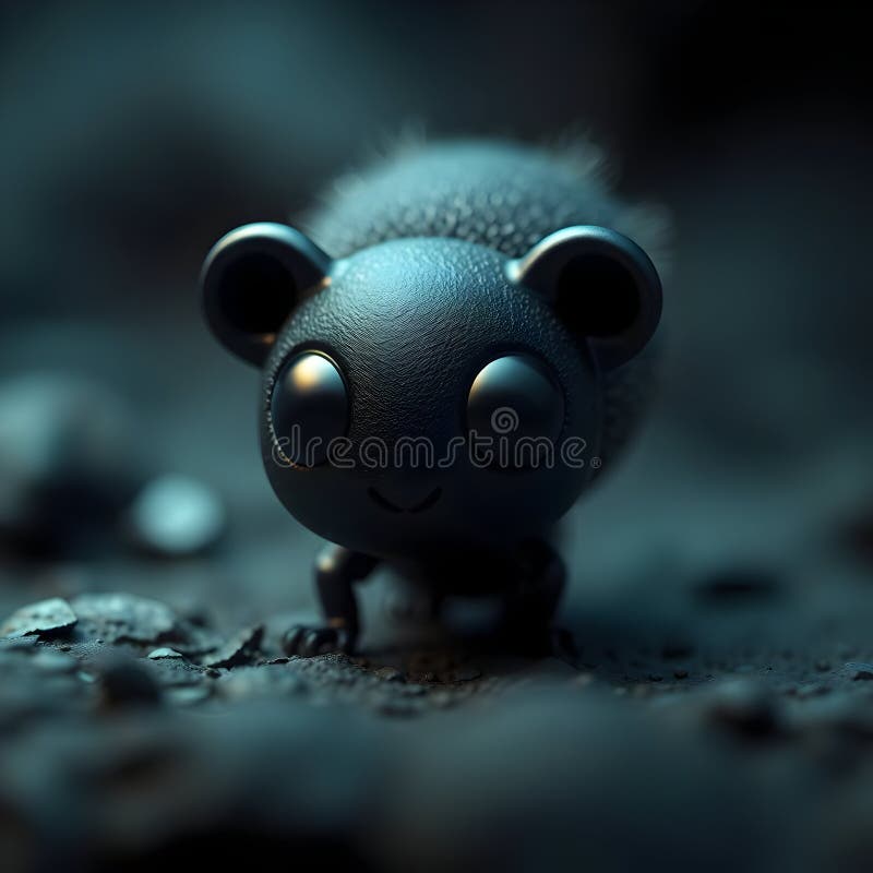 Tiny Creature with Big Eyes 3d Render Cartoon Stock Illustration ...