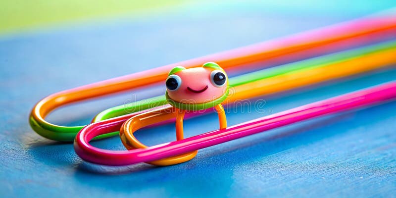 Tiny Creature Made from a Colorful Paperclip AI-Generated Content Stock ...